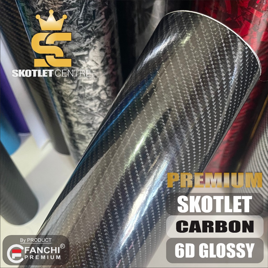 Jual Skotlet Motor Stiker Skotlet Motor Carbon 6D Gloss Sticker Karbon ...