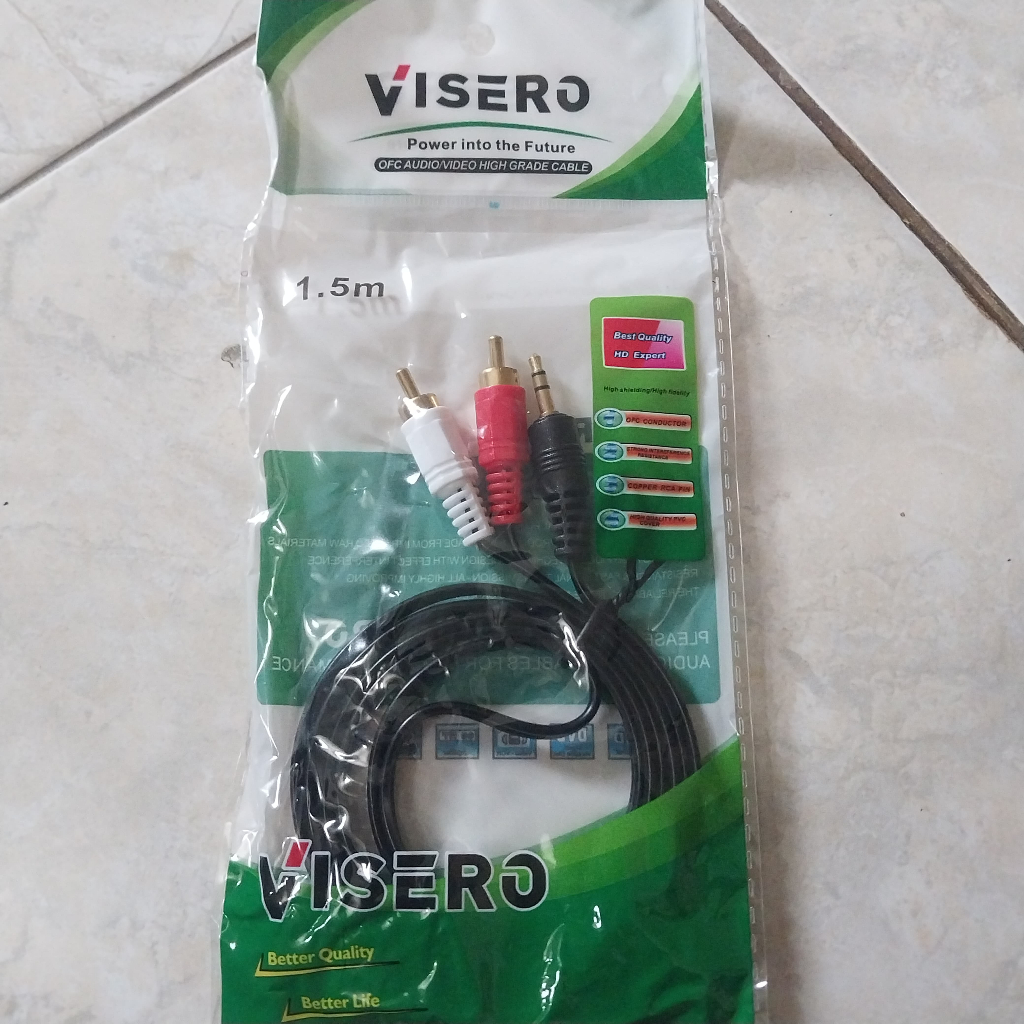 Jual KABEL RCA VISERO 2 TO 1 || KABEL AUDIO AUX VISERO 1,5m | Shopee ...
