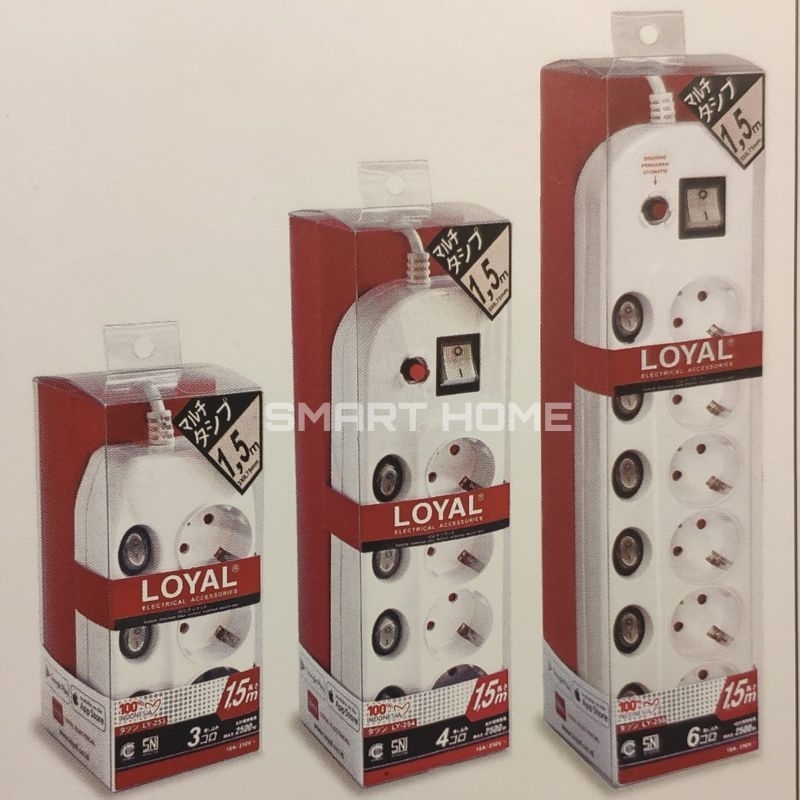 Jual Stop kontak LOYAL Panjang Kabel 1.5m 3 4 6 Lubang LOYAL LY-253 LY ...