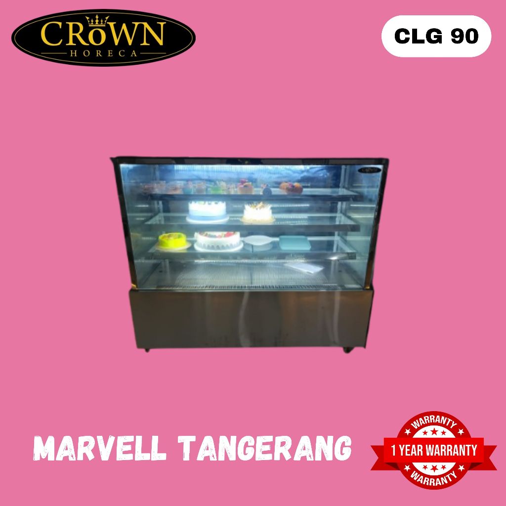 Jual CROWN CLG 90 Rectangular Cake Showcase / Etalase Display Pemajang ...