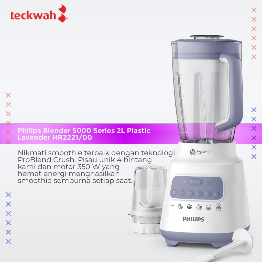 Jual Philips Blender 5000 Series 2L Plastic - Lavender HR2221/00 ...