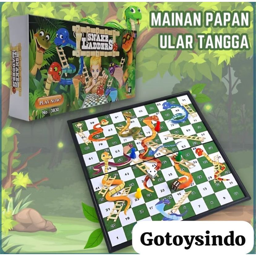 Jual MAINAN BOARD GAME ULAR TANGGA SNAKE LADDERS FUN BOARD GAME ...