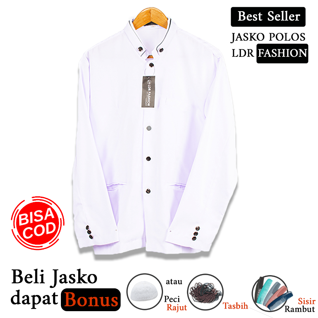 Jual LDR FASHION Baju Koko Pria Dewasa Model Jasko Jas Polos Semi Jas ...