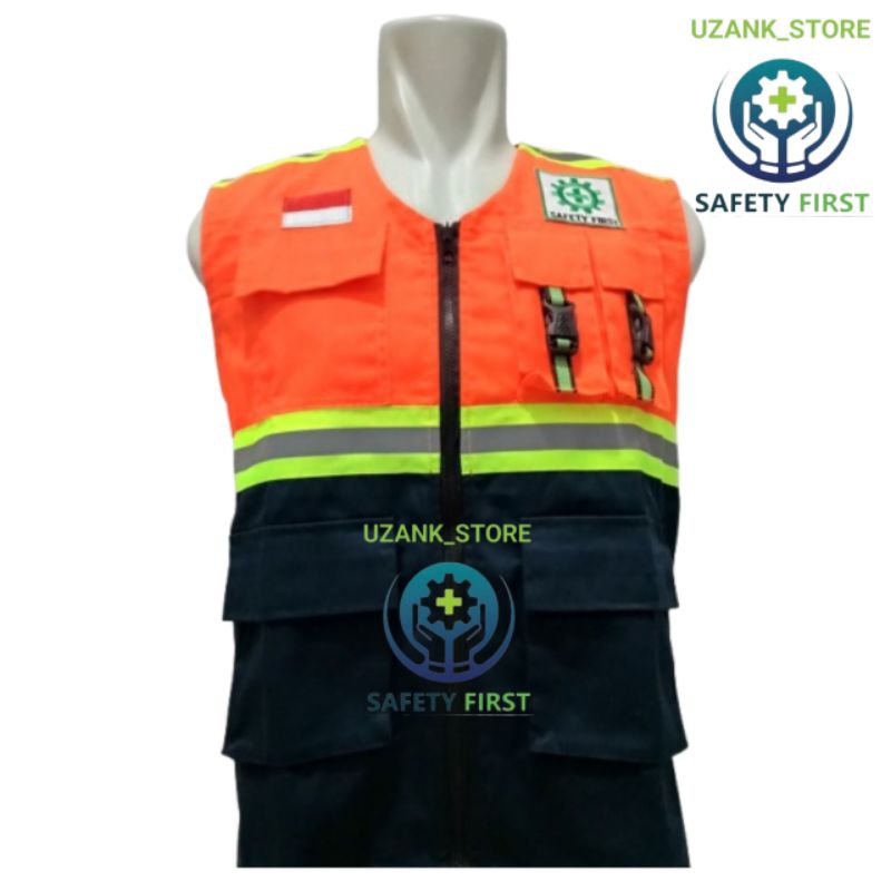 Jual [ FREE LOGO SAFETY & BENDERA ] Rompi Safety, Rompi Safety Proyek ...