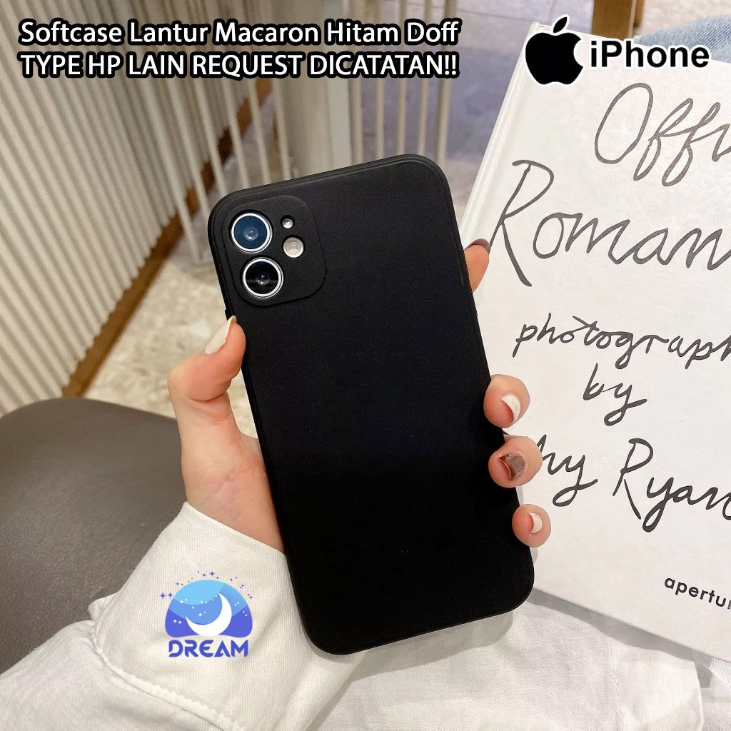 Jual [SM] Softcase Macaron Hitam Polos Bahan Silikon FOR APPLE IPHONE X ...
