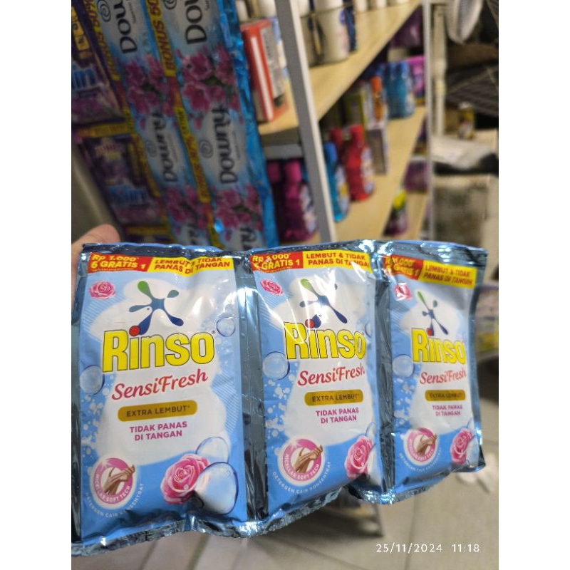 Jual Rinso Sensi Fresh Detergen Cair 42ml Renteng isi 6+1pcs | Shopee ...