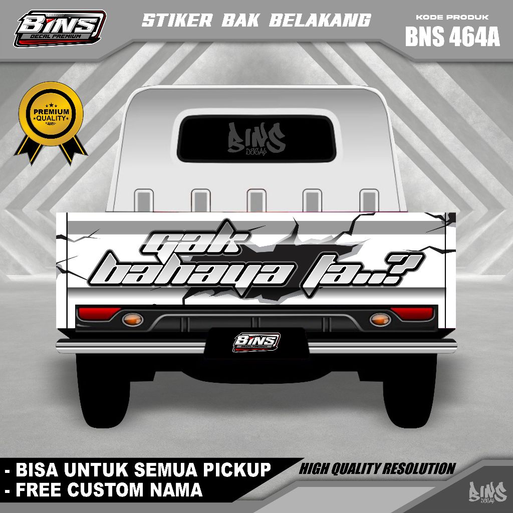 Jual BNS465-STIKER PENUTUP BAK BELAKANG OMBENG PICKUP TULISAN JALUR ...