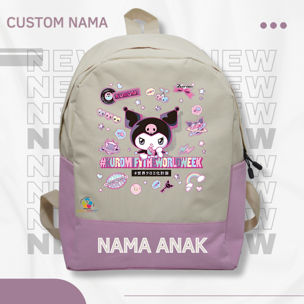 Jual Tas Ransel Backpack Anak Karakter Kuromi - Tas backpack Sekolah Anak SD TK (FREE NAMA ...