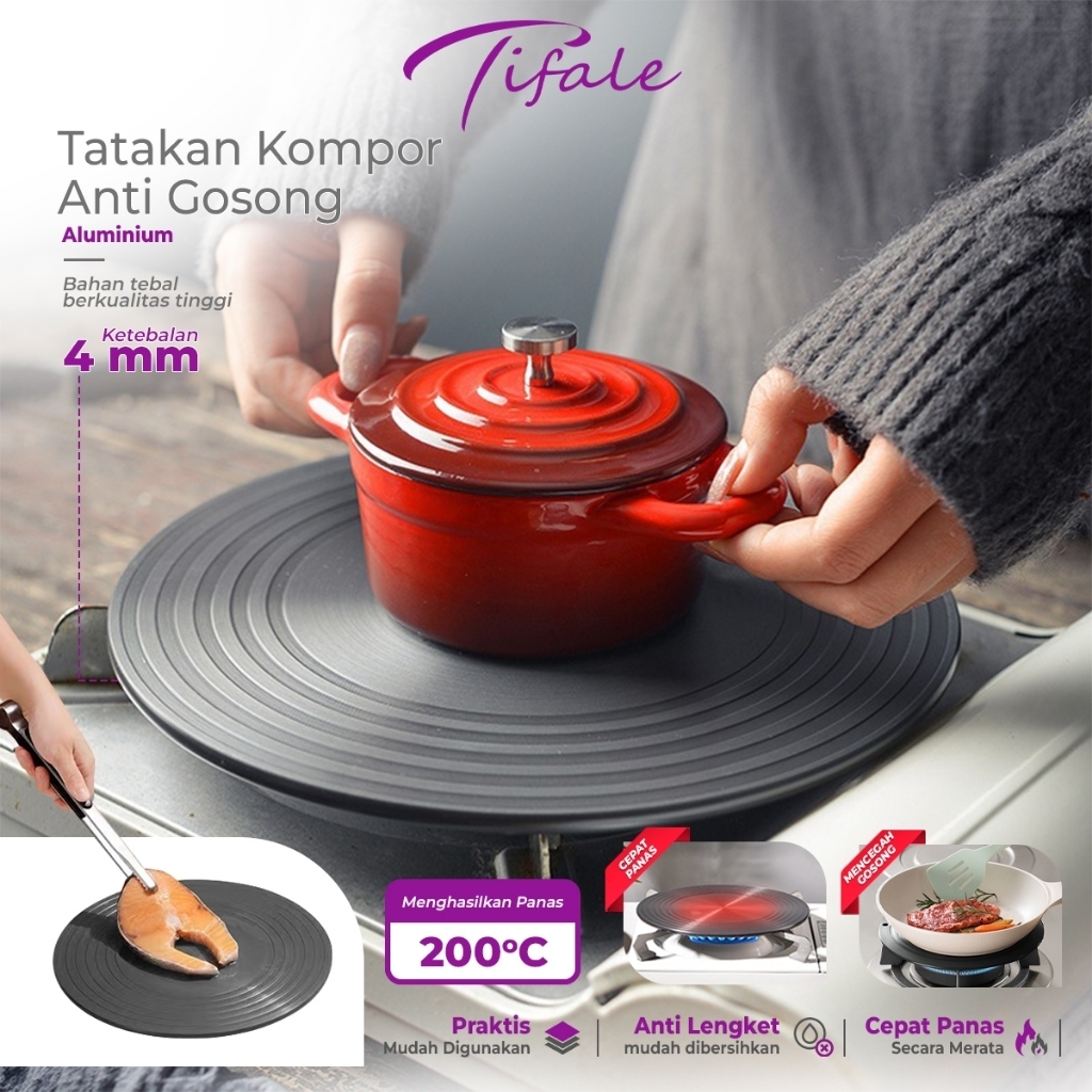 Jual Tifale Alas Tatakan Kompor Rata 24 CM Anti Panas Tanpa Gagang Anti Gosong | Tatakan Kompor ...