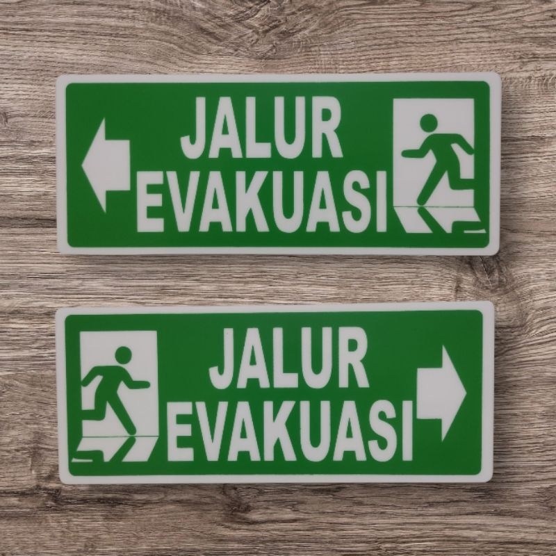 Jual Akrilik sign petunjuk arah JALUR EVAKUASI kiri/kanan (harga satuan ...