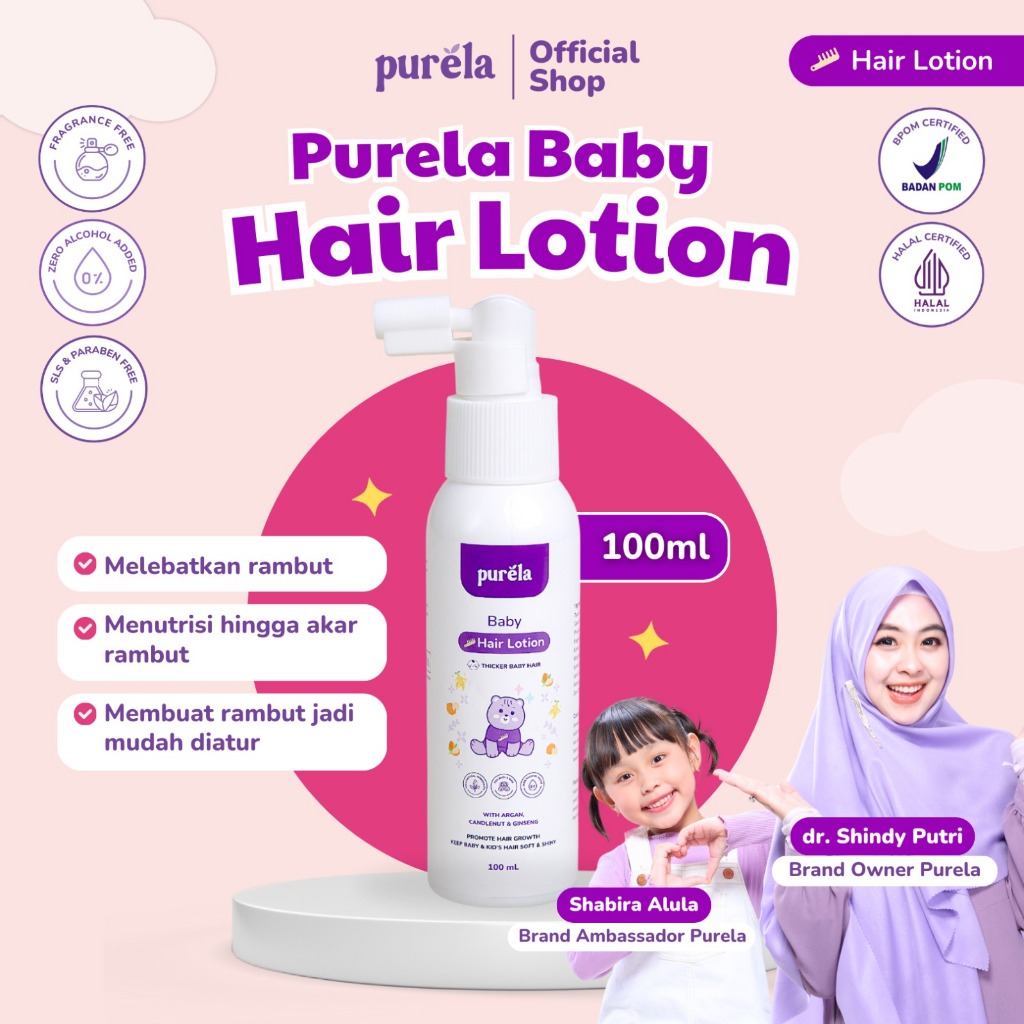 Jual PURELA HAIR LOTION 100ML - Melabatkan dan Menutrisi Rambut Bayi ...