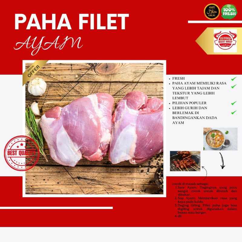 Jual Paha Filet Ayam Boneless 1-2kg | Shopee Indonesia