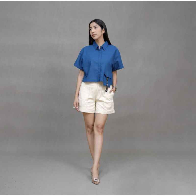 Jual LAURA POCKET T-SHIRT - KEMEJA LINEN SINGLE POCKET CEWEK | Shopee ...
