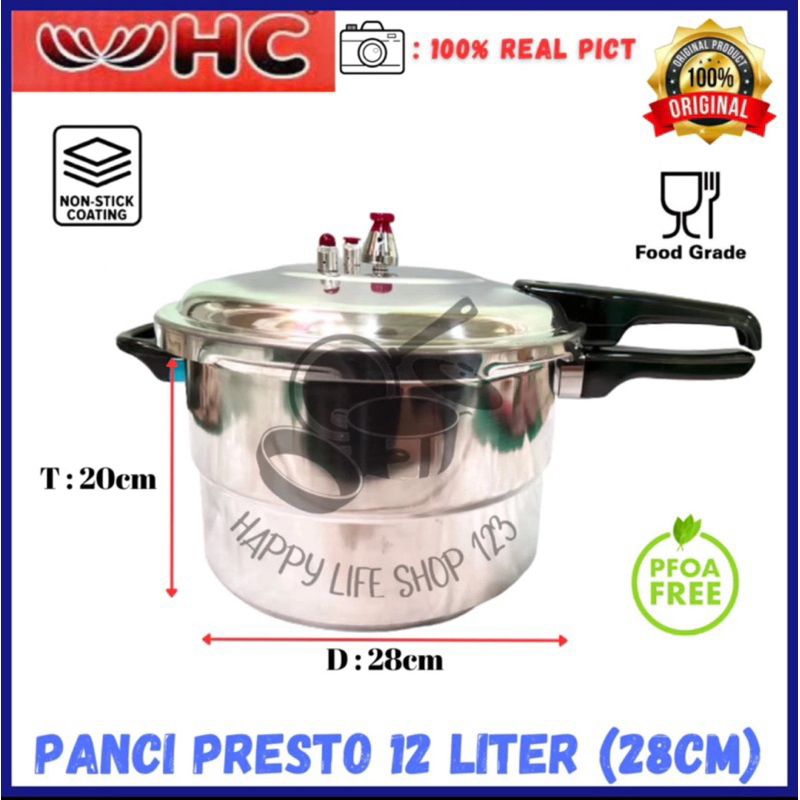 Jual PANCI PRESTO HC 4 LITER / 8 LITER / 12 LITER - PERESTO 12 LITER - PRESSURE PAN - PANCI ...