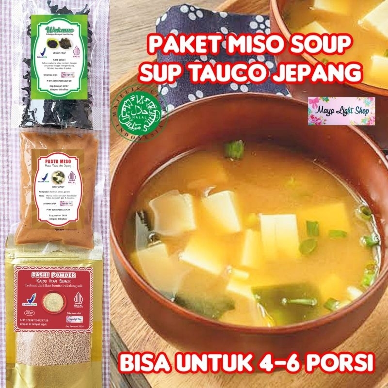 Jual Paket Hemat Miso Soup (Miso 100gr, Dashi 25gr, Wakame 10gr) sup ...
