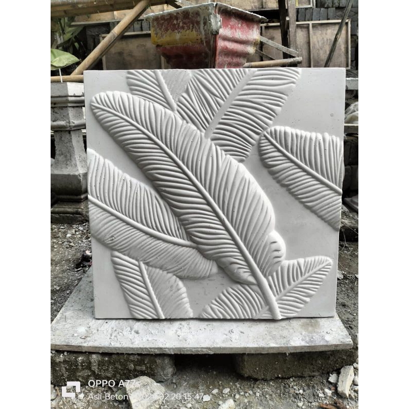Jual wall panel 3d beton motif daun2 uk 50x50cm | Shopee Indonesia