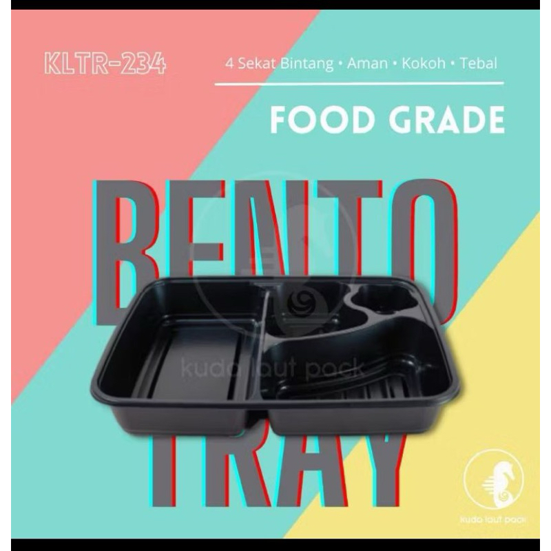 Jual BENTO 4 SEKAT BINTANG / BENTO TRAY / BOX NASI / TEMPAT MAKAN SATU ...