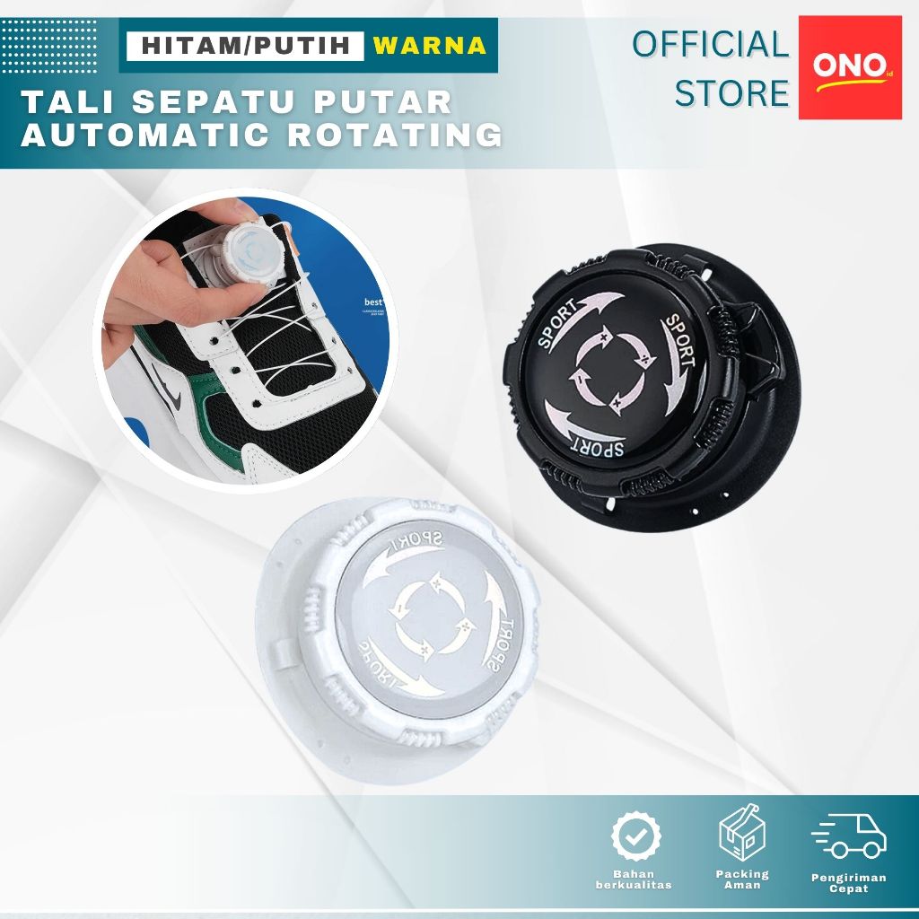 Jual ONOID Tali Sepatu Putar Otomatis Rotating Shoelace Buckle ...