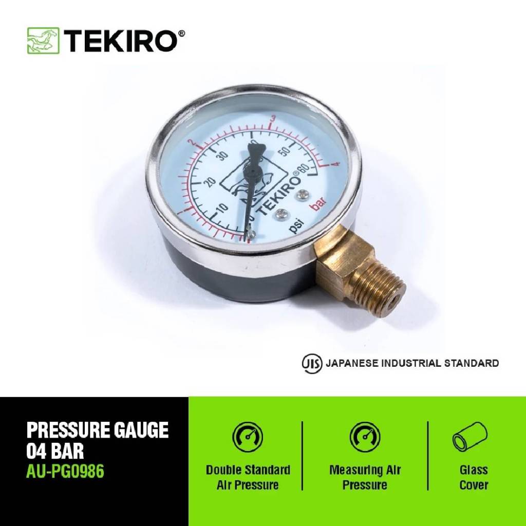 Jual TEKIRO Pressure Gauge (Alat Ukur Tekanan Angin Kompresor) 2.5 Bar ...