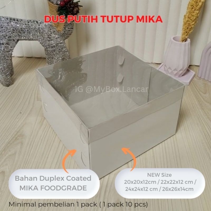 Jual (10 LEMBAR) BOX TART TUTUP MIKA 26 X 26 X 14 CM, DUS DOS KEMASAN ...
