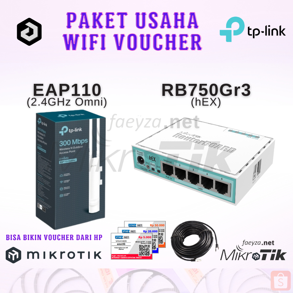 Jual Paket Usaha Wifi Hotspot Voucher RT RW NET Full Setting MikroTik ...