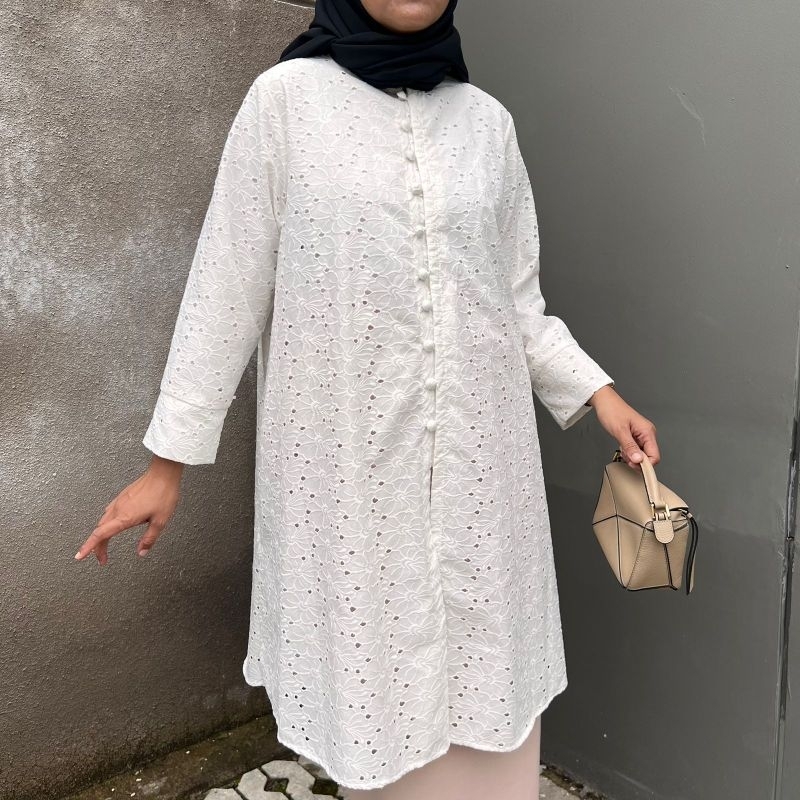 Jual RAISA TUNIK KATUN BORDIR PREMIUM/TUNIK KATBOL/TUNIK KEBAYA KATUN ...