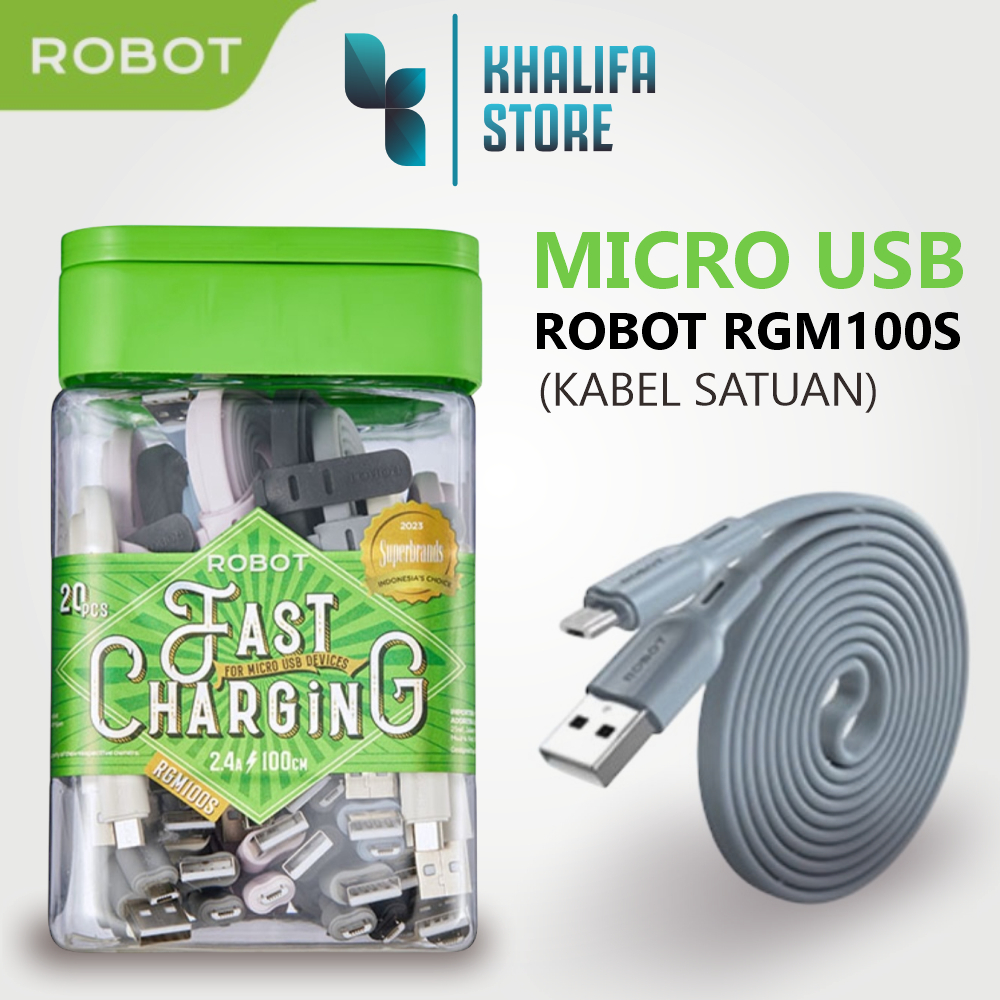 Jual Kabel Data Micro USB ROBOT RGM100S 100cm Colorful ( Per 1 Pcs ...
