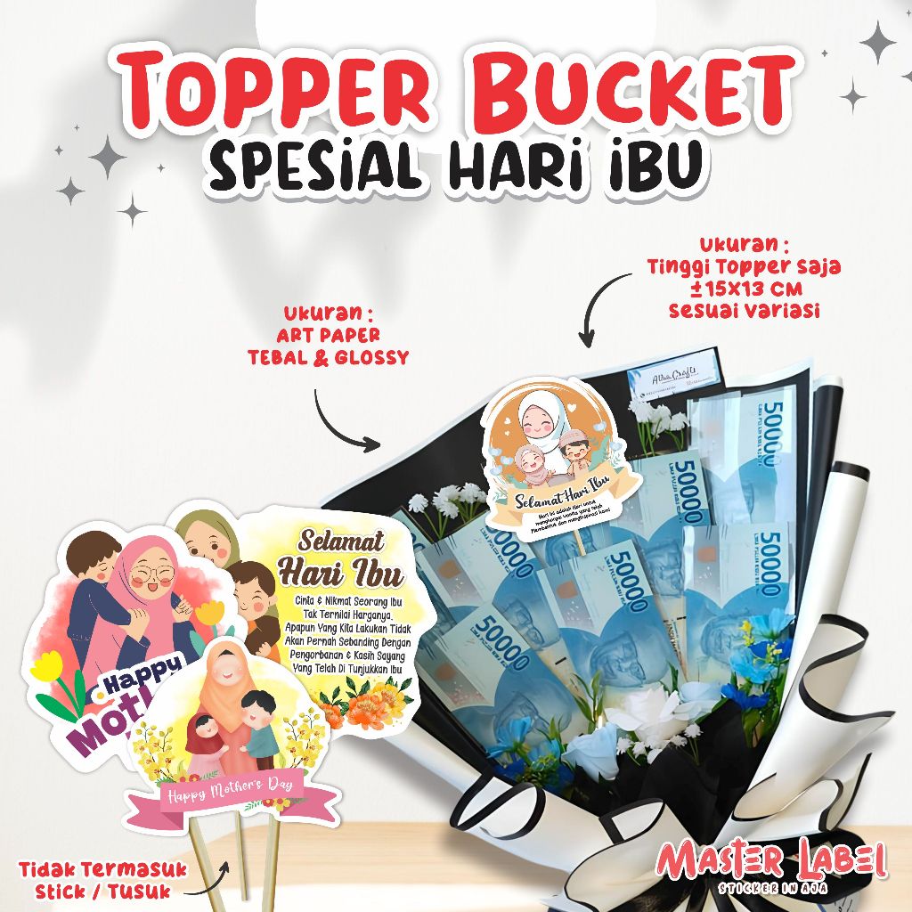 Jual Topper Buket Seri Hari IBU / Topper Hari Ibu / Buket Mother Day ...