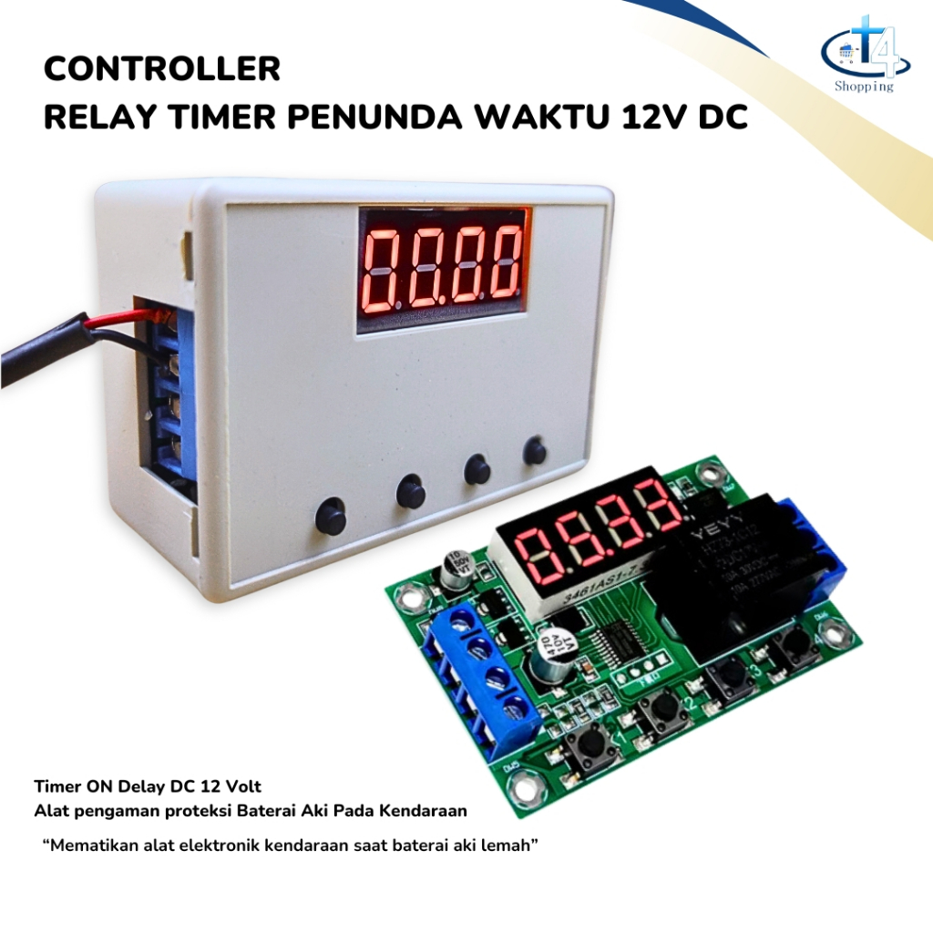 Jual Digital Delay Timer Trigger ON-OFF Relay DC 12V Controller Relay ...