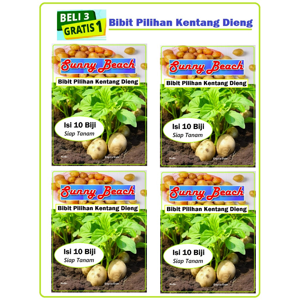 Jual Beli 3 Gratis 1 Bibit Pilihan Kentang Dieng Siap Tanam | Biji ...
