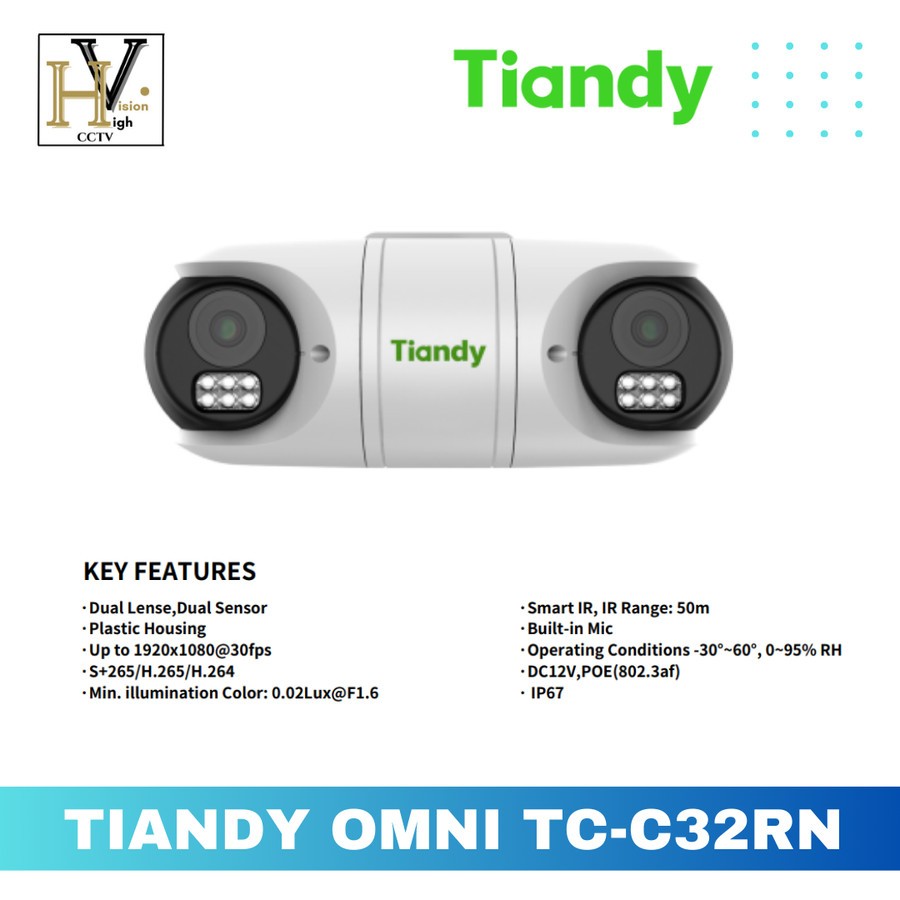 Jual IP CAMERA TIANDY OMNI TC-C32RN Dual 2MP Fixed IR Bullet Camera ...
