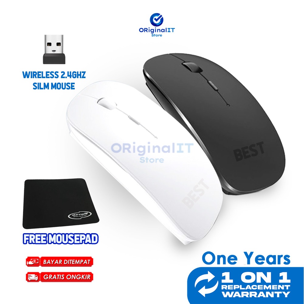 Jual Mouse Wireless Slim Mouse Komputer PC Laptop | Shopee Indonesia
