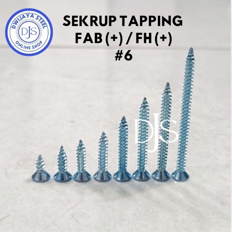 Jual 100PCS FAB (+) #6 SEKRUP TAPPING PUTIH FH (+) SKRUP F+AB PUTIH | Shopee Indonesia