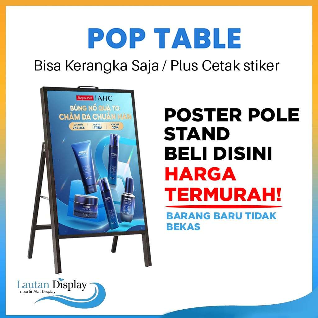 Jual Paket Poster Stand Frame Plus Slim Light Box LED Menu Standing ...