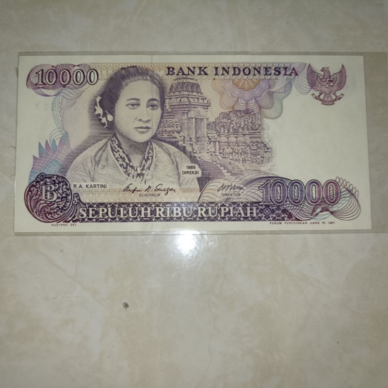 Jual uang 10000 / sepuluh ribu rupiah Kartini tahun 1985 asli unc ...