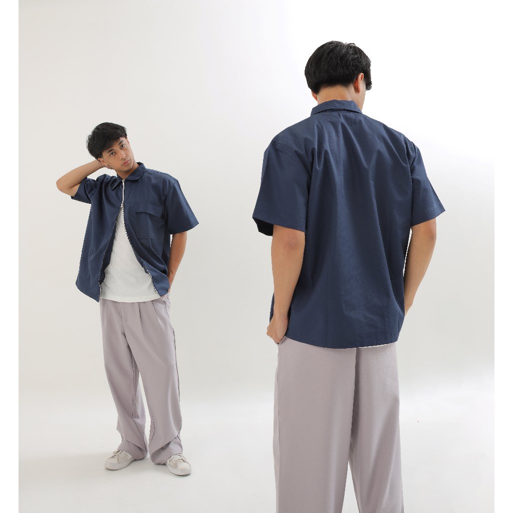 Jual HANMU - Union Zip Shirt | Shopee Indonesia