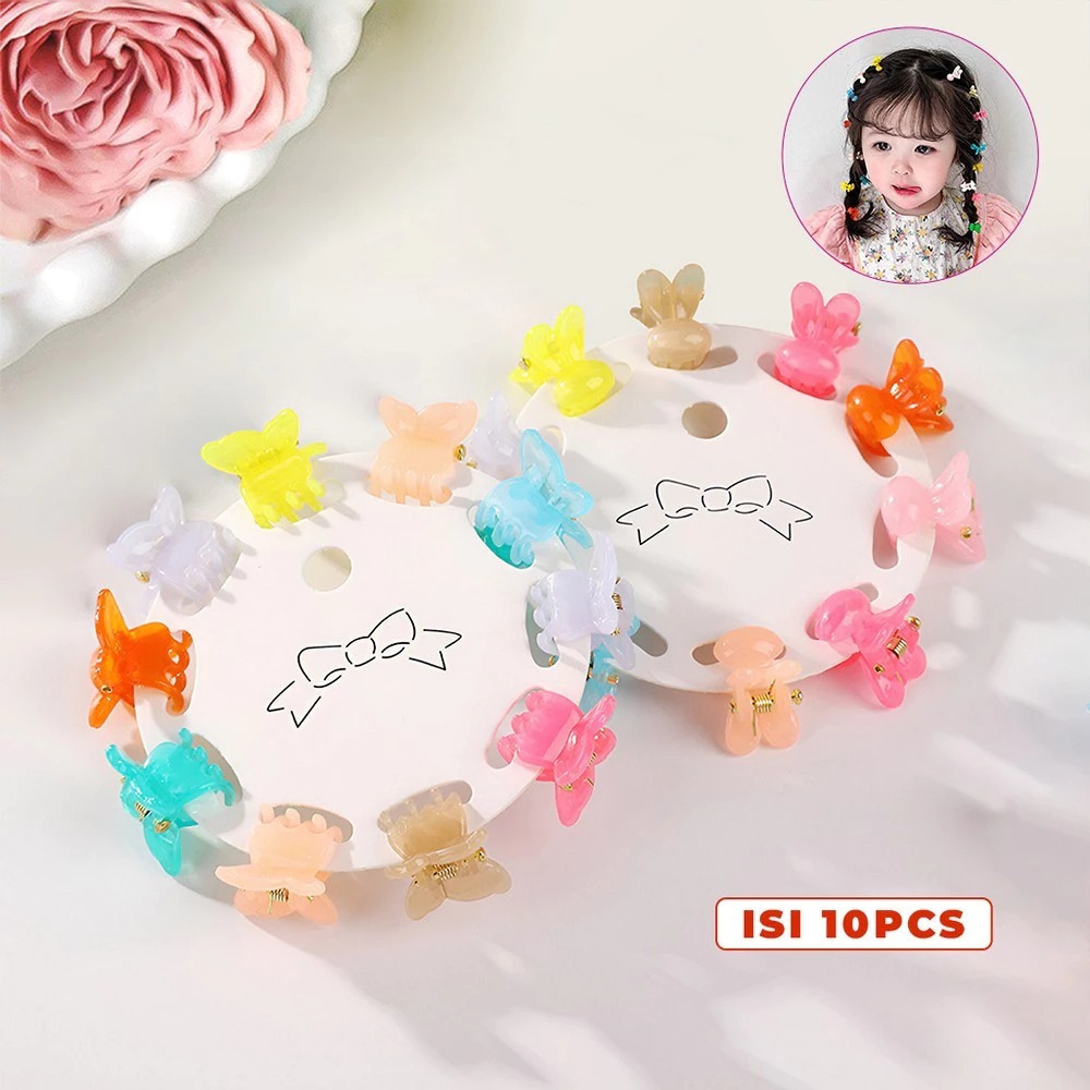 Jual Jepit Rambut Mini Anak Isi 10Pcs Motif Bunga / Jepitan Kupu Wanita ...