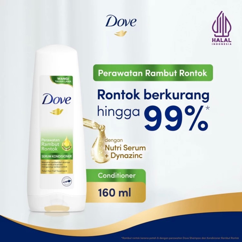 Jual Dove Conditioner Perawatan Rambut Rontok 160ML | Shopee Indonesia