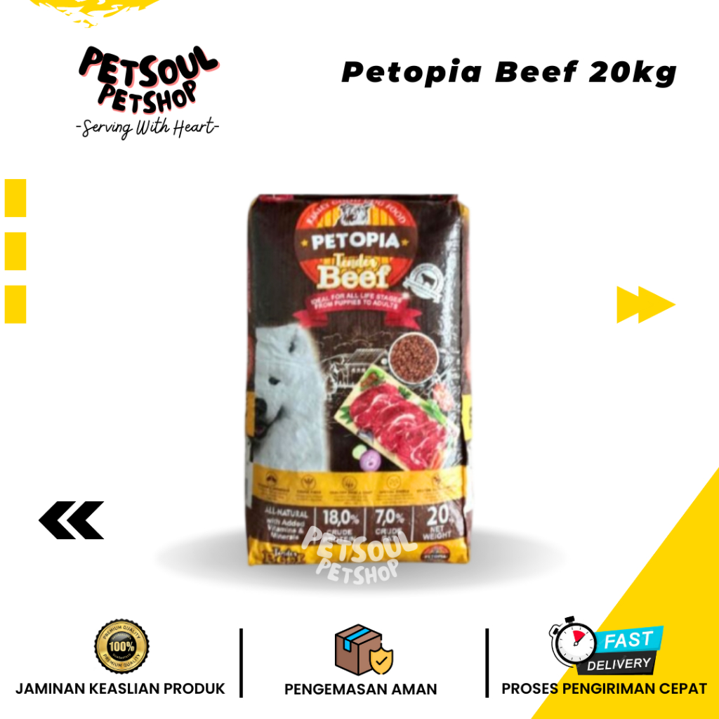 Jual Petopia Beef 20kg Dog Dry Food - Makanan kering anjing | Shopee ...
