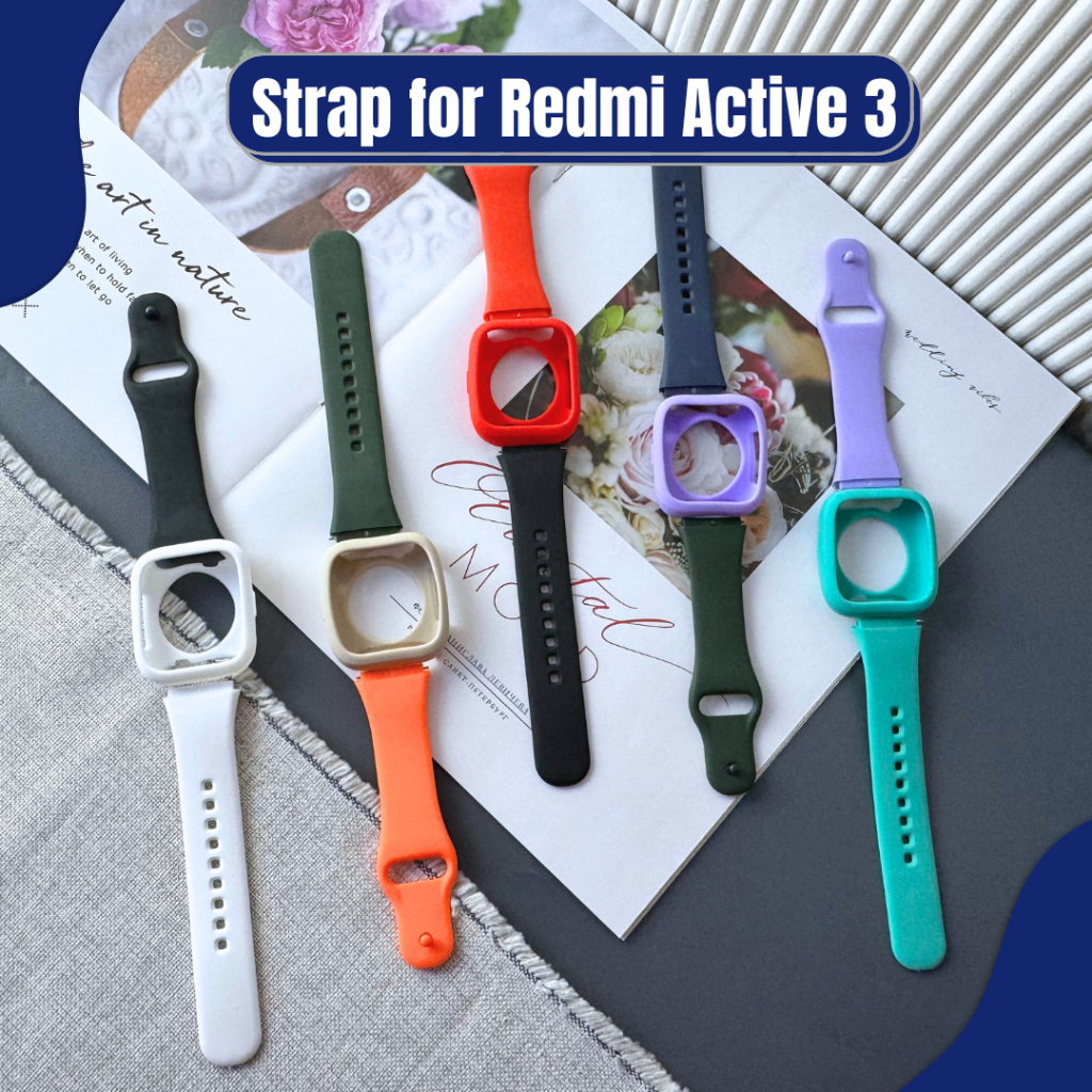 Jual Strap for Redmi watch 3 Active strap dan bumper dua warna untuk ...