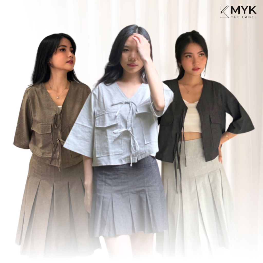 Jual Outer Wanita Laurell Kimono Blouse MYK Thelabel Lengan Pendek All Size Fit to L Korean ...