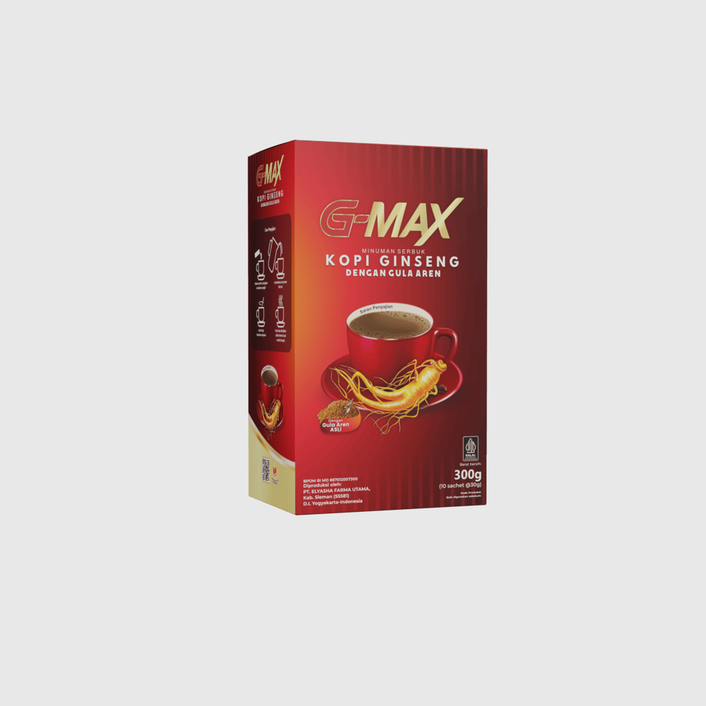 Jual G-MAX Kopi penambah stamina pria Extra Ginseng dan gula aren - Box Isi 10 Sachet @30gr ...