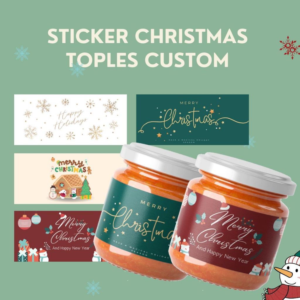 Jual Stiker natal custom hampers toples | Shopee Indonesia