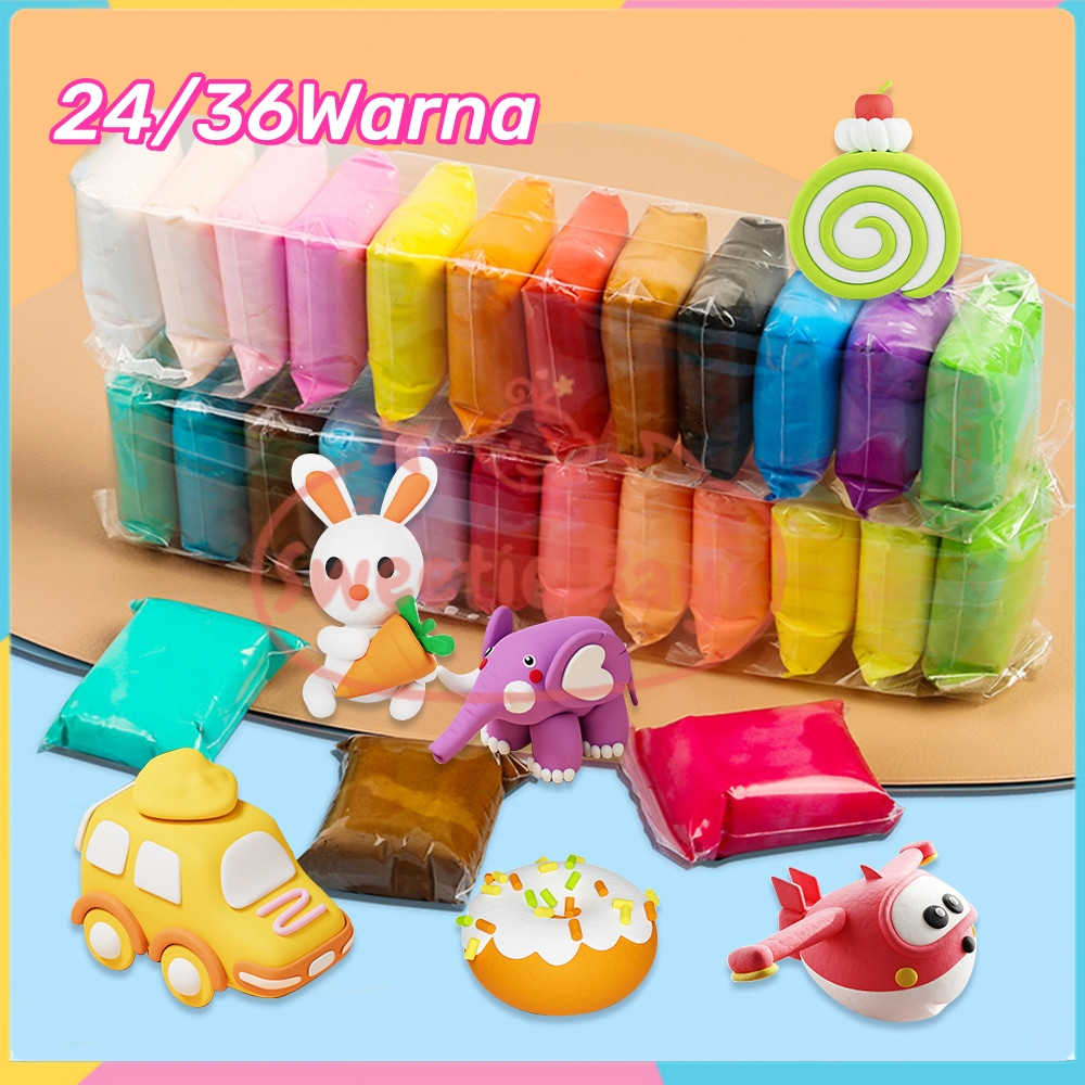 Jual 【SweetieBayi】Clay Mainan Anak Isi 24/36PCS Clay Warna Mainan ...