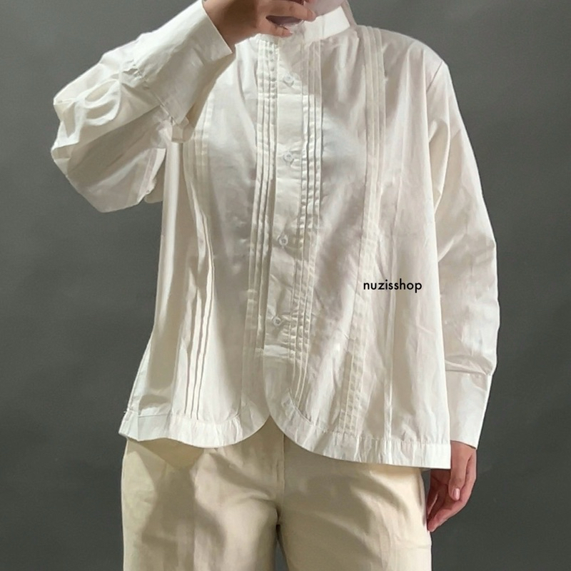 Jual NUZI - Haejoo Oversized Shirt Blouse Katun Korean Style | Shopee ...