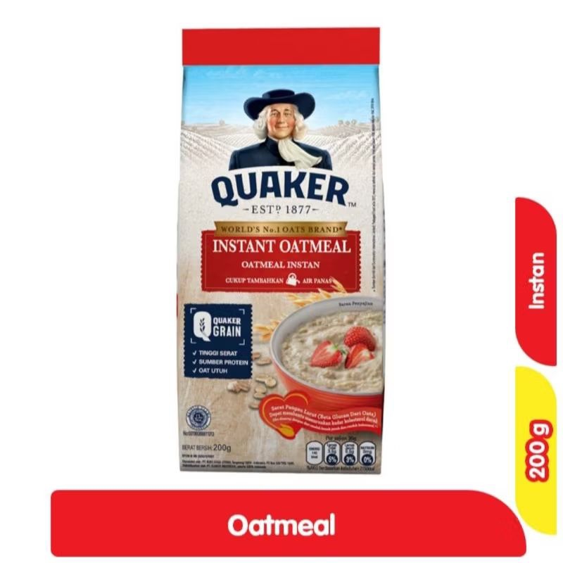 Jual Quaker Instant Oat 200 Gram / Quaker Oat Instant Oatmeal 200 gr ...