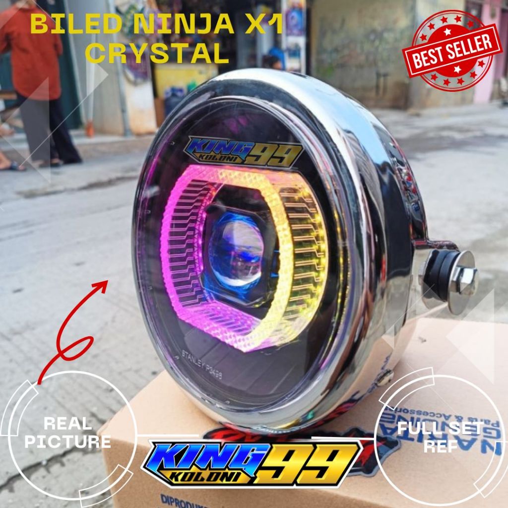 Jual LAMPU DEPAN NINJA SS NINJA R BILED CRITAS RGB 4INC SET RING BATOK ...
