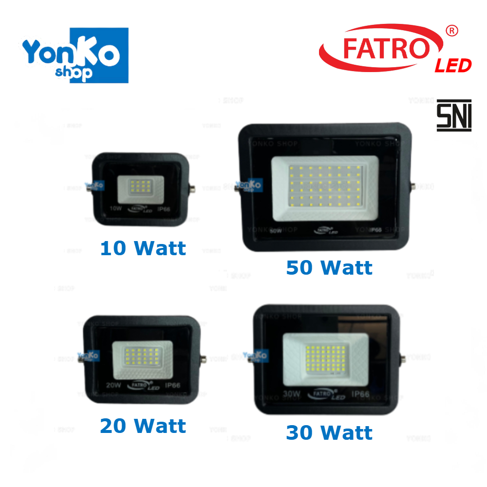 Jual FATRO Lampu Sorot LED SNI IP66 Flood Light SMD 10W 20W 30W 50W Kap Sorot Lampu Tembak ...