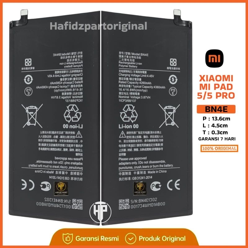 Jual Baterai Batre Battery BN4E Xiaomi Mi Pad 5 / 5 Pro Original New | Shopee Indonesia