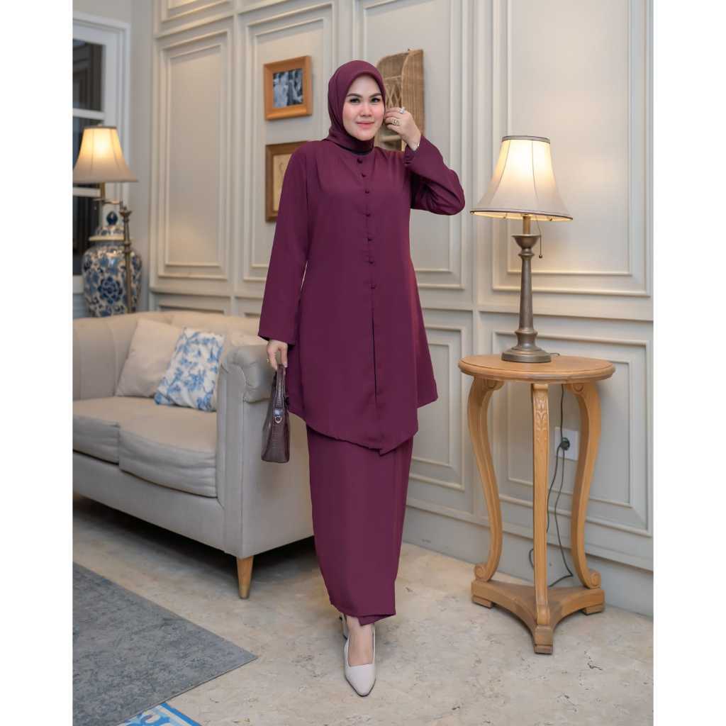 Jual Setelan Rok Melayu Nazwa / One Set Rok Tunik Melayu / Set Kurung ...